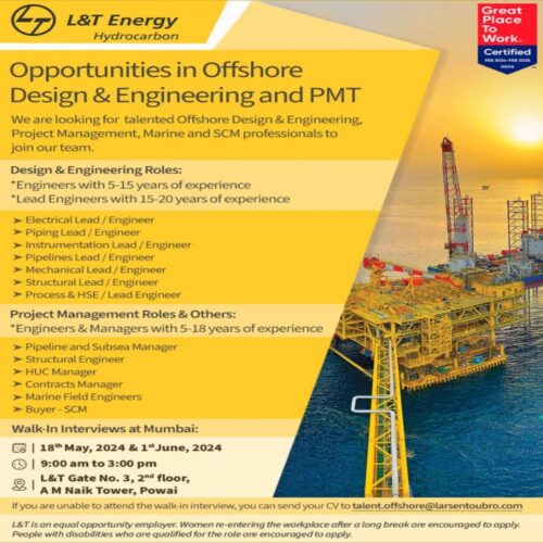 L&T Energy Hydrocarbon Mumbai: Walk In Interview